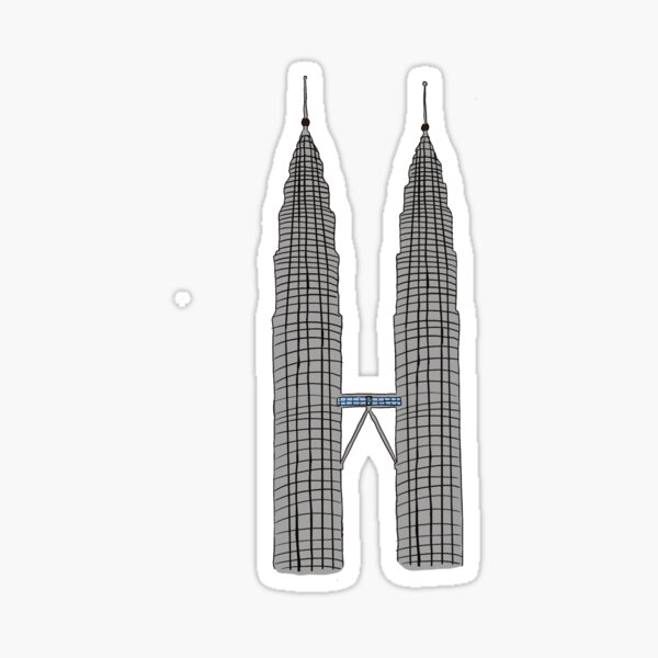 "KLCC Twin Towers" Sticker for Sale by IraPoppy | Redbubble