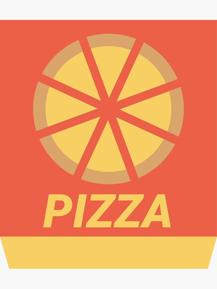 "Cute orange pizza take away box" Sticker for Sale by babyclothes2020 ...