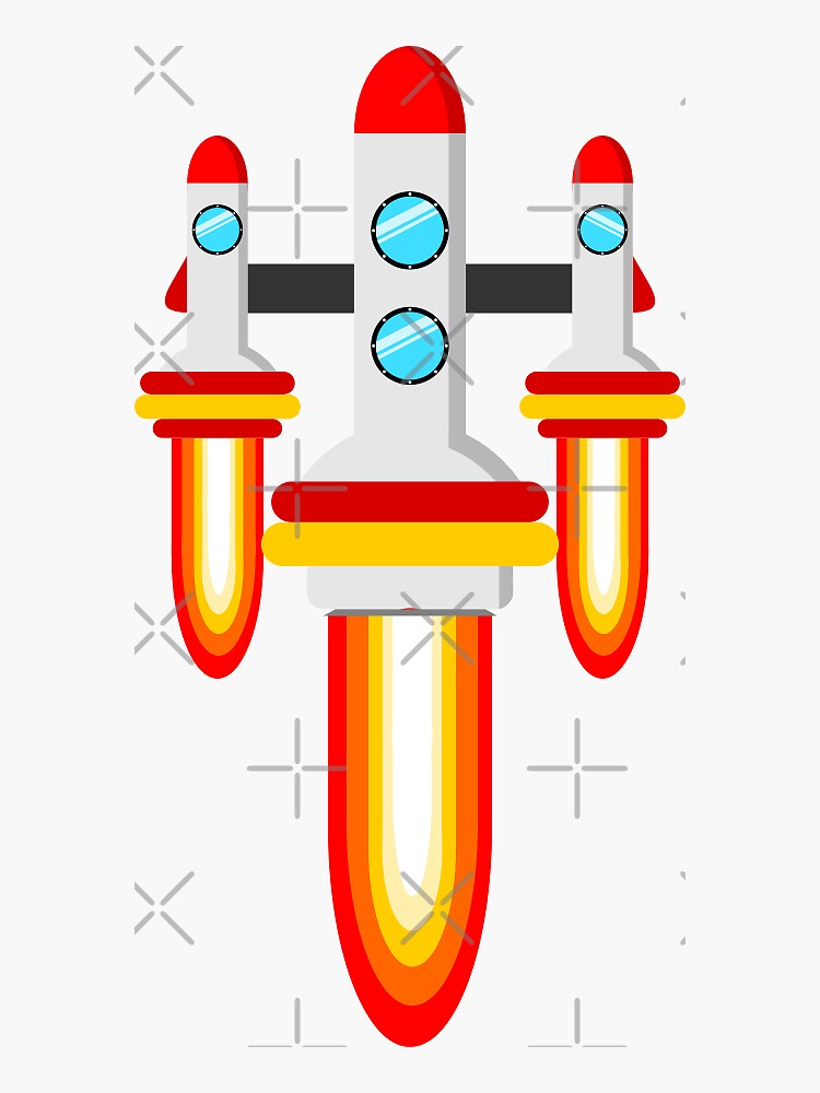 "Kurzgesagt Rocket Present or Gift Red, blue, Gray, Yellow" Sticker for ...