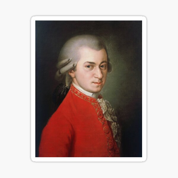 "Wolfgang Amadeus Mozart 1819 – Barbara Krafft" Sticker by ...