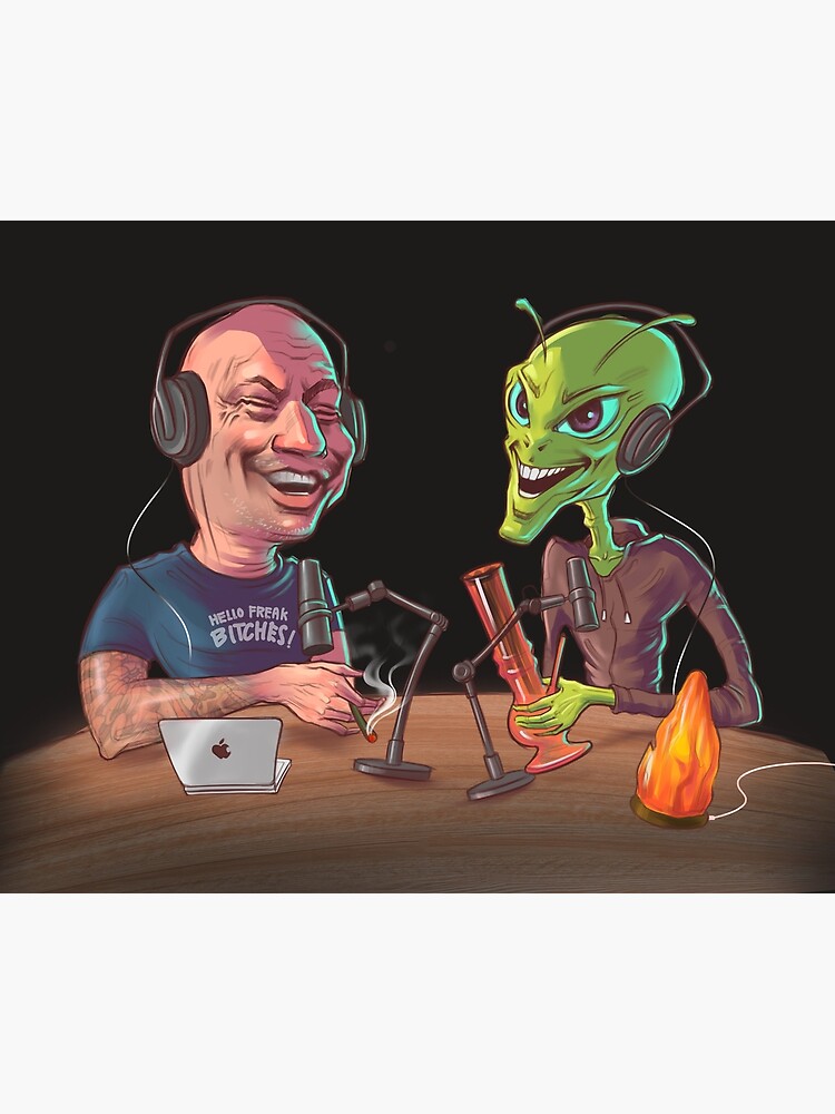 "Joe Rogan and The Alien" Art Print by whateverprints | Redbubble