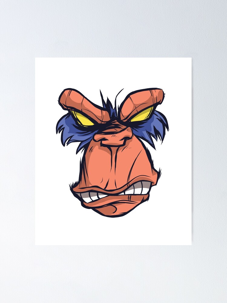 "Angry grim monkey" Poster by Jannisdesign | Redbubble
