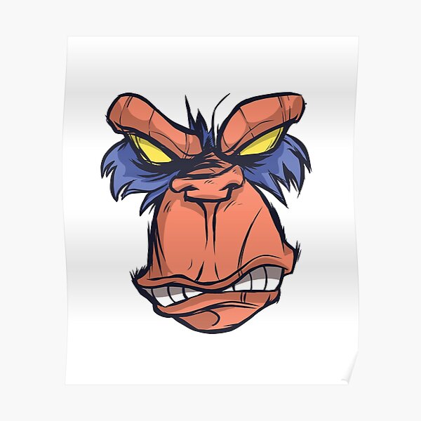 "Angry grim monkey" Poster by Jannisdesign | Redbubble