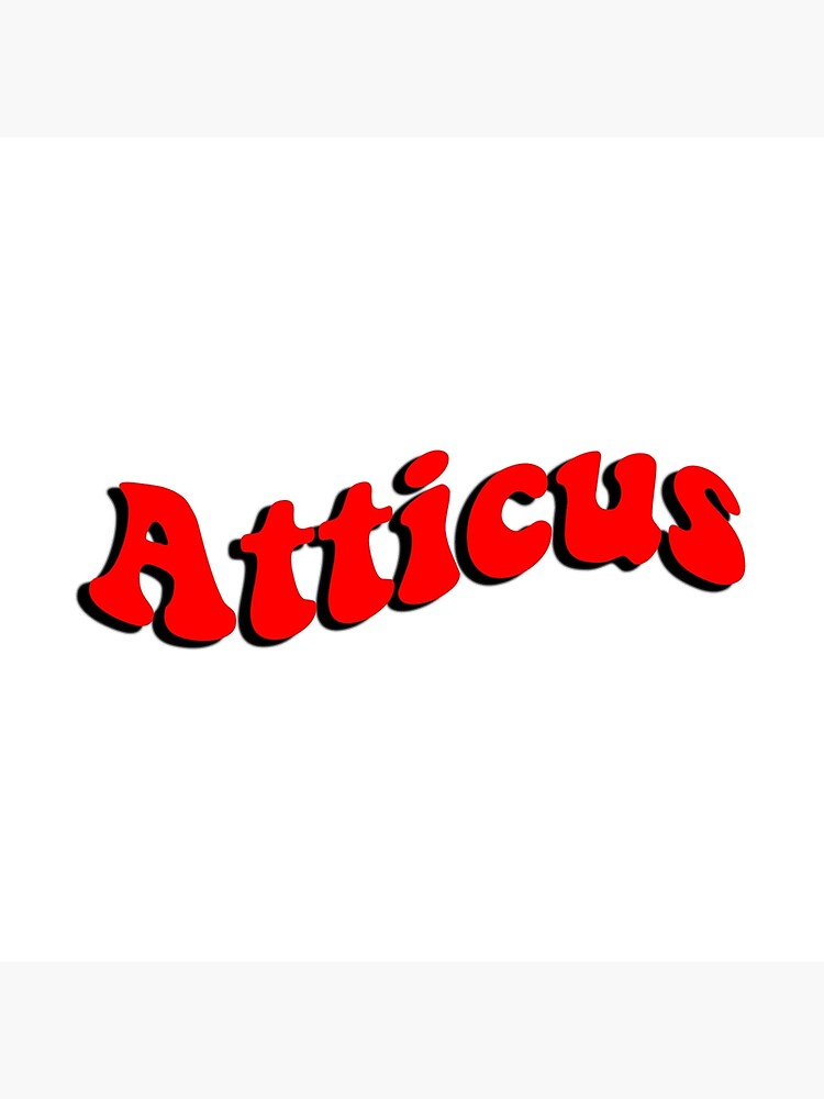 "Atticus Red Custom Name Sticker Wavy" Poster by PeachiesDesigns ...