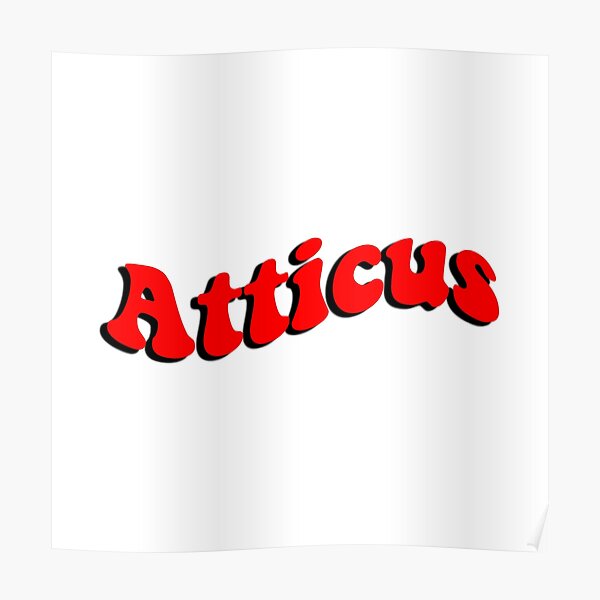 "Atticus Red Custom Name Sticker Wavy" Poster by PeachiesDesigns ...