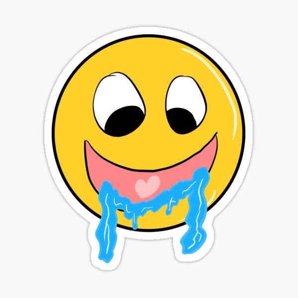 "Drooling emoji " Sticker for Sale by Pixel-gor | Redbubble