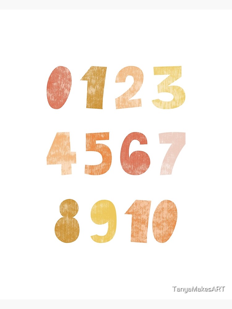 "Orange vintage numbers for kids" Poster for Sale by TanyaMakesART ...