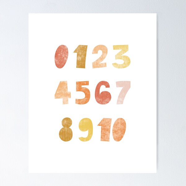 "Orange vintage numbers for kids" Poster for Sale by TanyaMakesART ...
