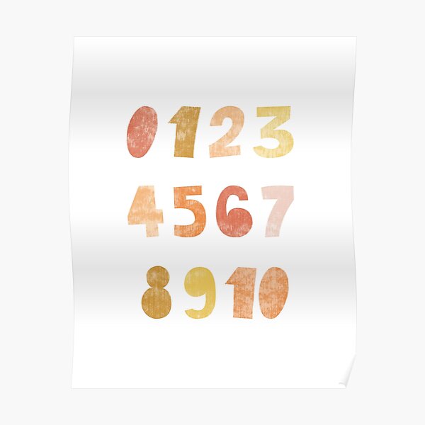 "Orange vintage numbers for kids" Poster by TanyaMakesART | Redbubble