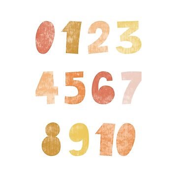 "Orange vintage numbers for kids" Poster for Sale by TanyaMakesART ...