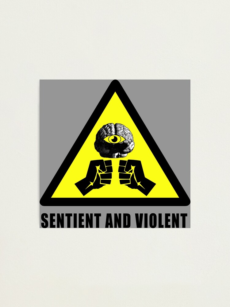 "Sentient and Violent - SCP Sign" Photographic Print for Sale by ...