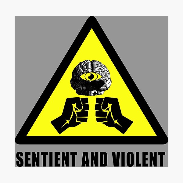 "Sentient and Violent - SCP Sign" Photographic Print for Sale by ...