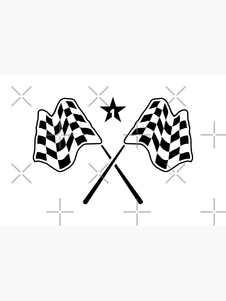 "2 CHECKERED WAVING RACE FLAGS WITH NR 1, BY SUBGIRL" Poster for Sale ...