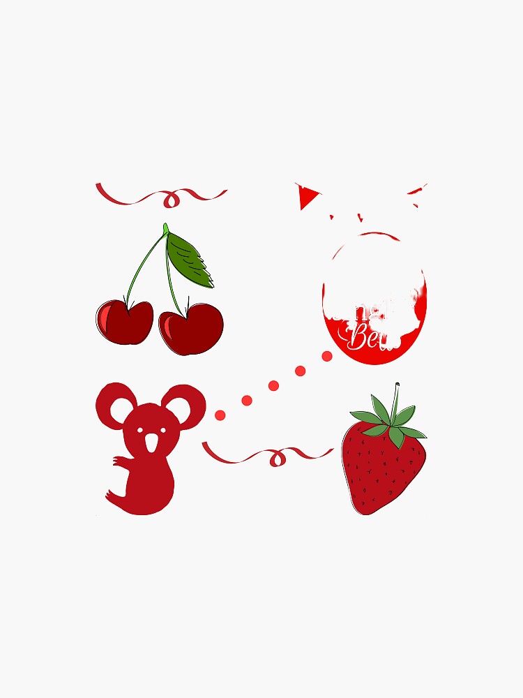 "Some cute red stuff" Sticker for Sale by Trassia | Redbubble