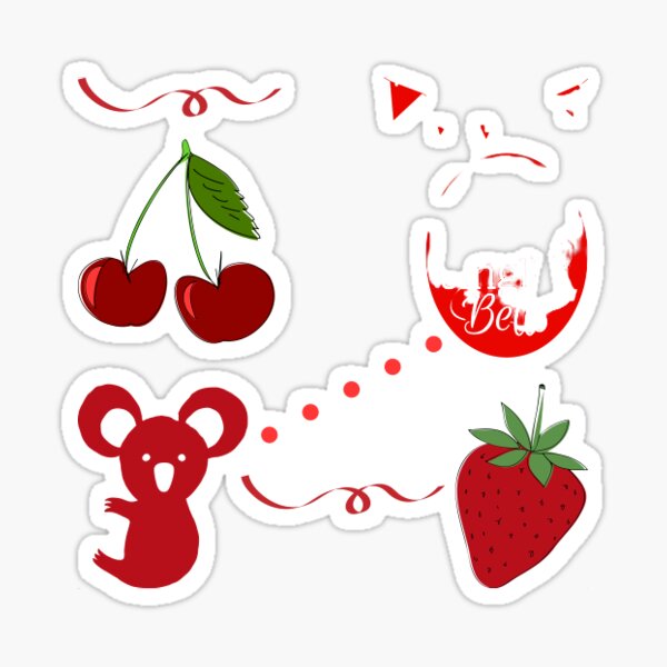 "Some cute red stuff" Sticker for Sale by Trassia | Redbubble
