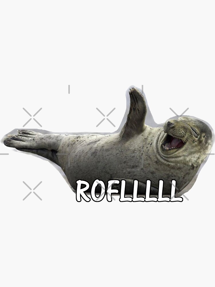 "ROFL Funny Laughing Seals - Hilarious" Sticker by snowmanisbored ...