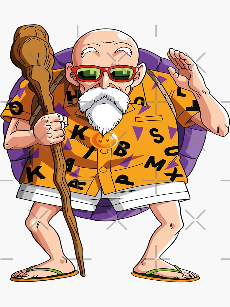 Pegatina «Ilustración de Master Buten Dragon Ball Z, Master Roshi Goku ...