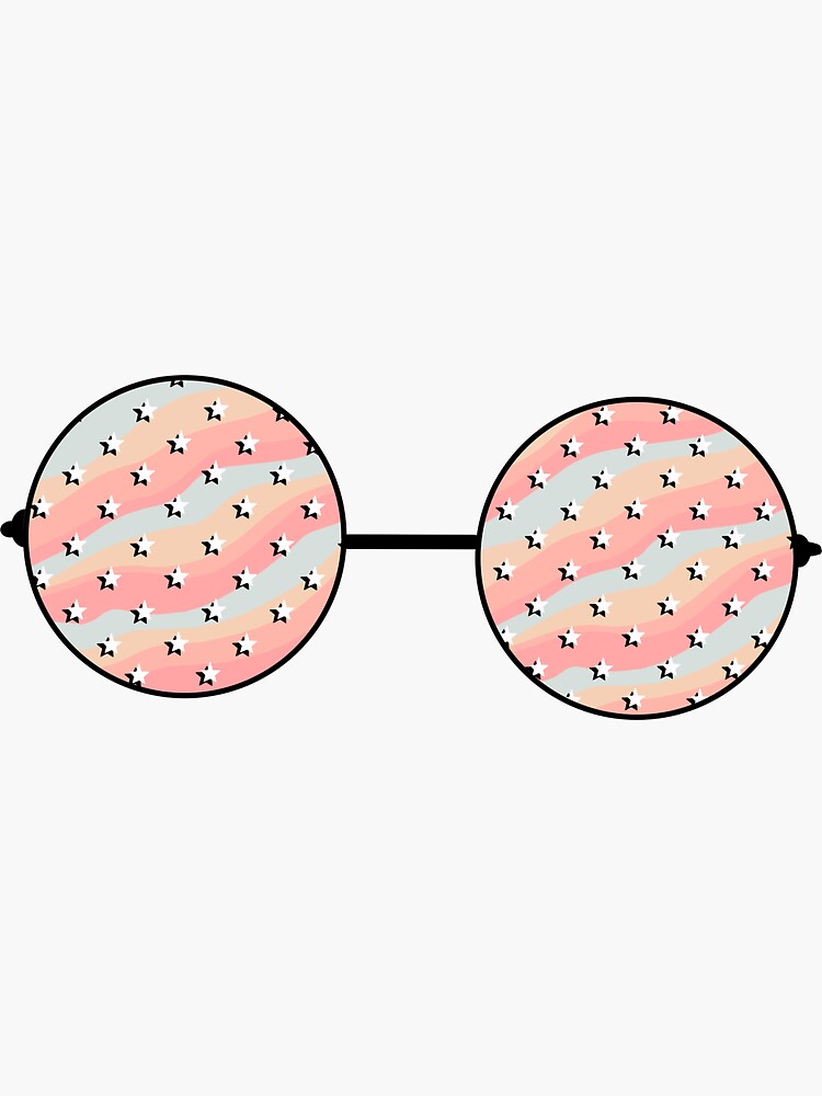 "Aesthetic Star Stripe Round Sunglasses" Sticker for Sale by ...