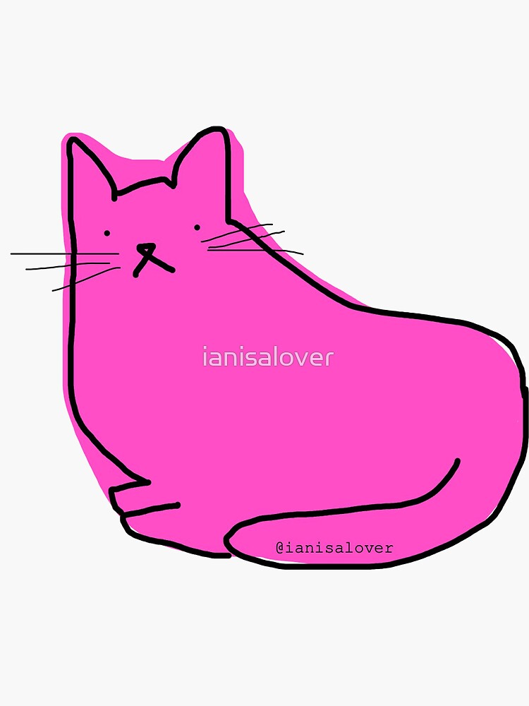 "pink cat" Sticker by ianisalover | Redbubble