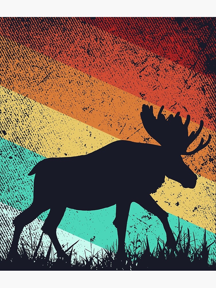 " retro moose lover,moose birthday animal vintage moose elk" Poster for ...