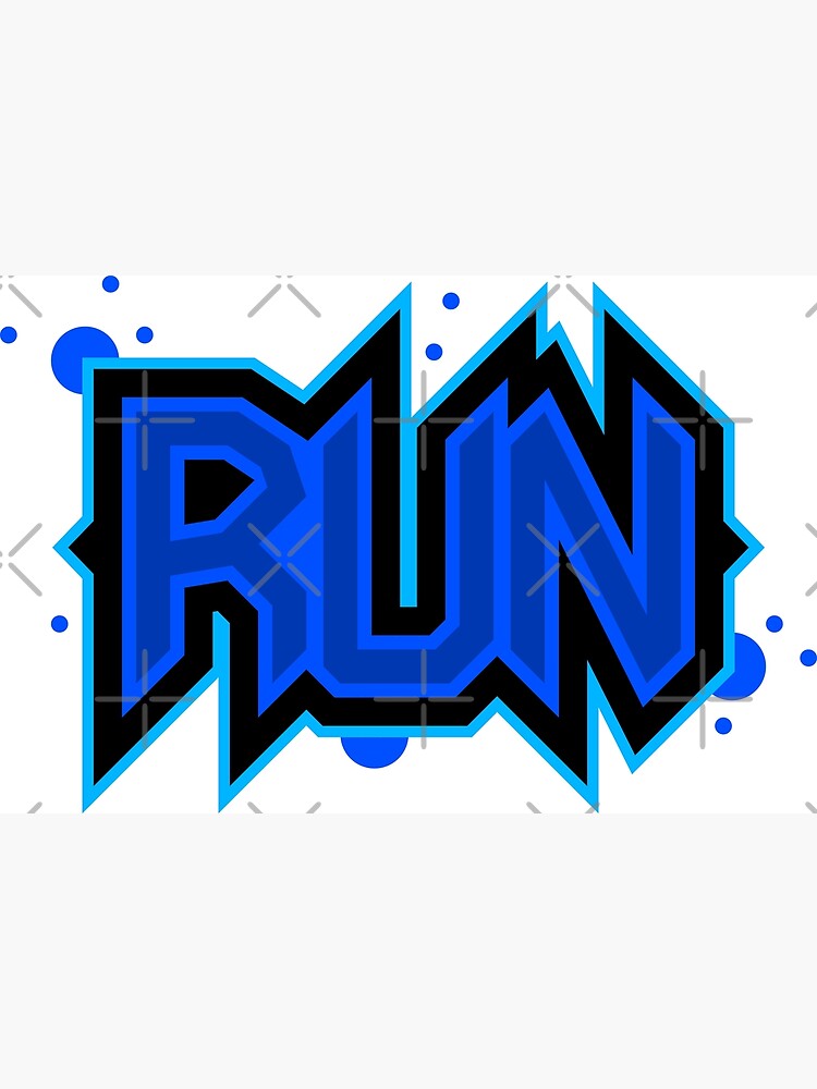 "Blue Run Logo" Art Print by Ludogorek | Redbubble