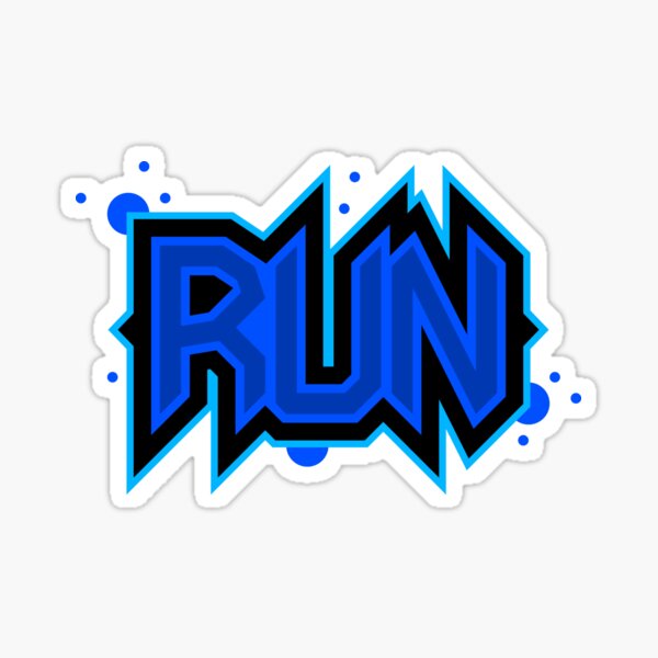 "Blue Run Logo" Sticker for Sale by Ludogorek | Redbubble