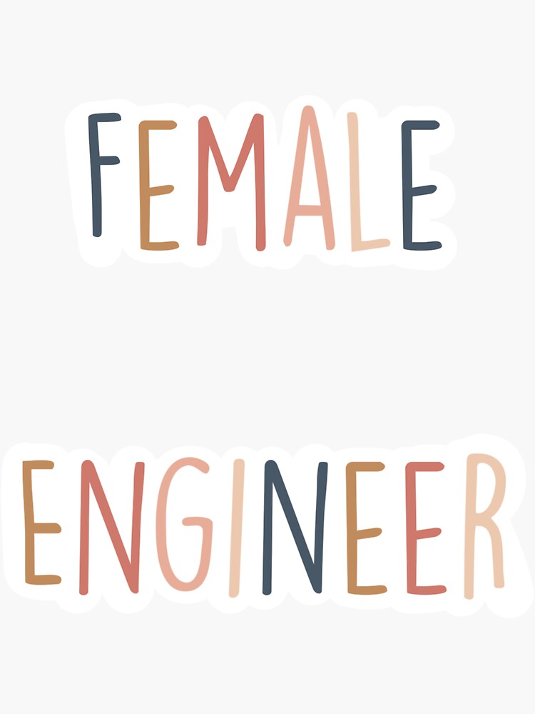 "Female Engineer Colorful Sticker " Sticker for Sale by Mkshoun | Redbubble