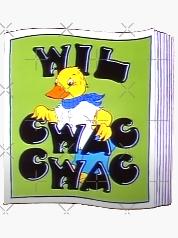 "Wil Cwac Cwac / Will Quack Quack - Retro Children's TV" Sticker for ...