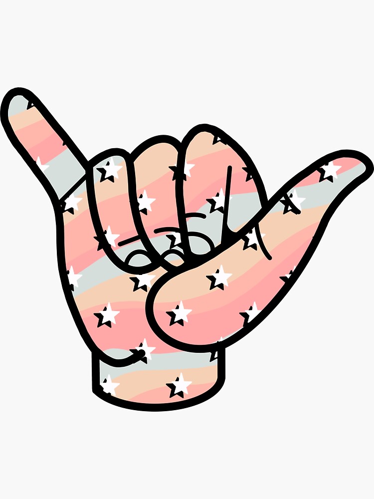 "Aesthetic Star Stripe Shaka Hand" Sticker for Sale by CaitlinCerys ...