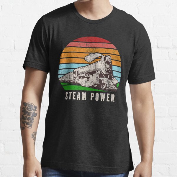 "Retro Steam Locomotive" T-shirt for Sale by Mitch-Angelo | Redbubble ...