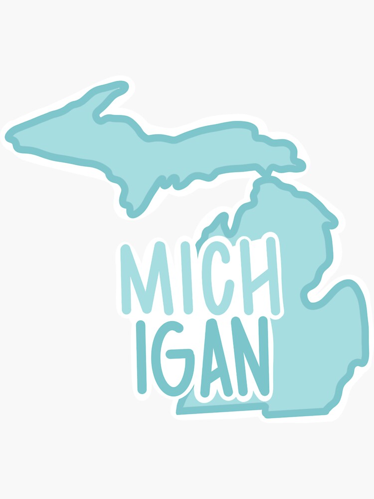 "Michigan Mitten - Blau" Sticker von michdesignsco | Redbubble
