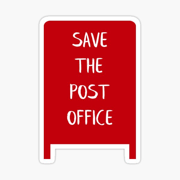 "save the post office red" Sticker by WilliamsGFX | Redbubble