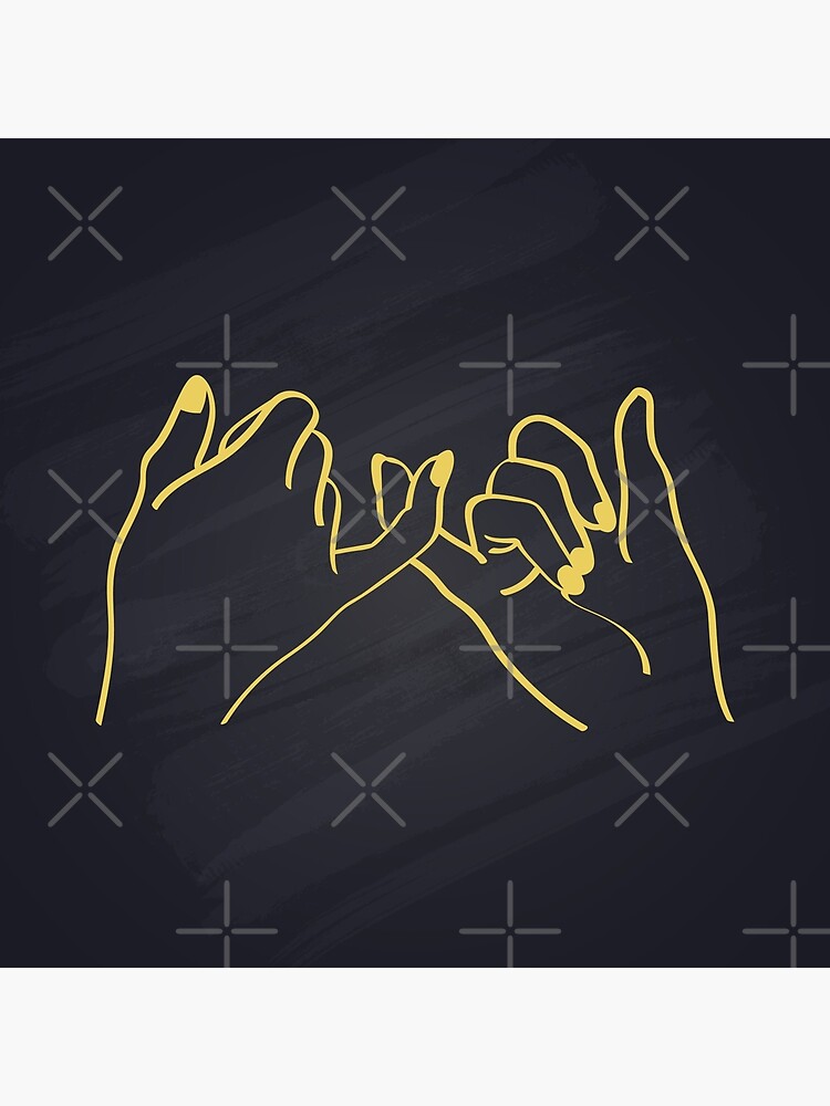 "Pinky swear line art print, Hands line art, Couple line drawing, Pinky ...