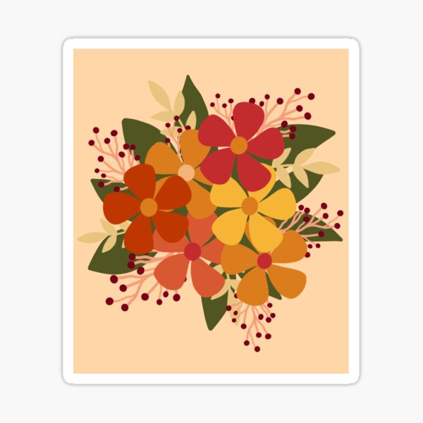 "Fall Flower Art" Sticker by StickerTale | Redbubble