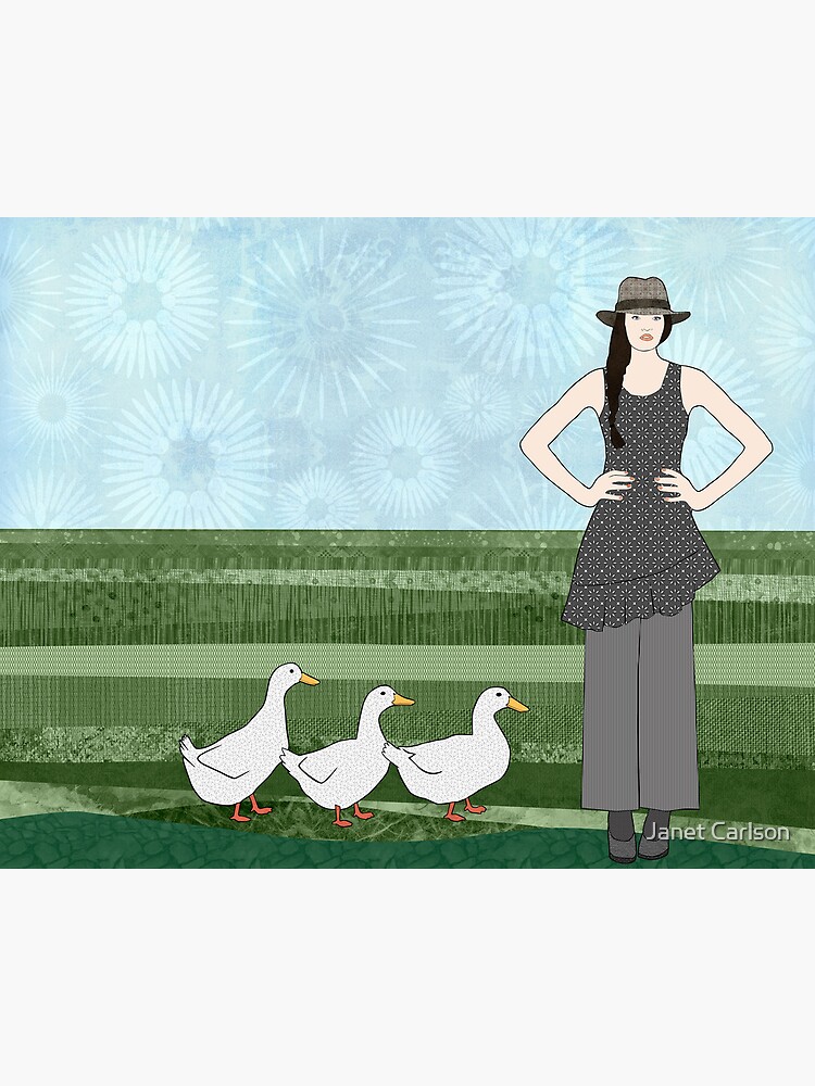 "Pekin Duck Lady" Art Print by janetcarlson | Redbubble
