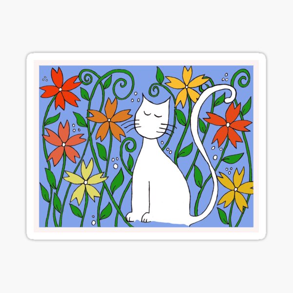"Stitch the Cat Spring" Sticker by Kezylou | Redbubble