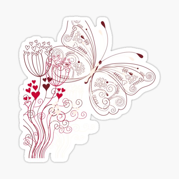 "butterfly flowers love flower" Sticker for Sale by springsky | Redbubble