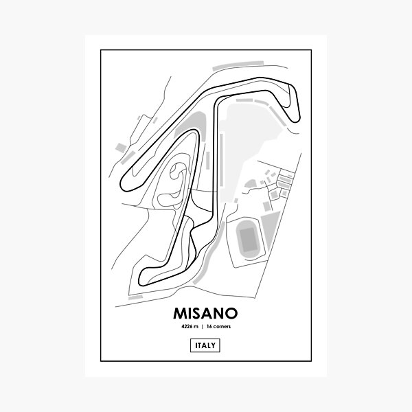 "MISANO - Italy Track Map" Photographic Print for Sale by ...