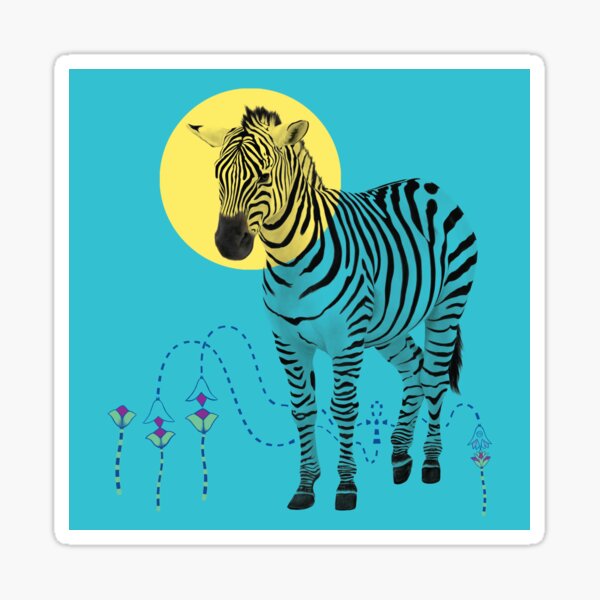 Pegatina «ZEBRA & LOTUS (versión pop art)» de dorabarkoczi | Redbubble