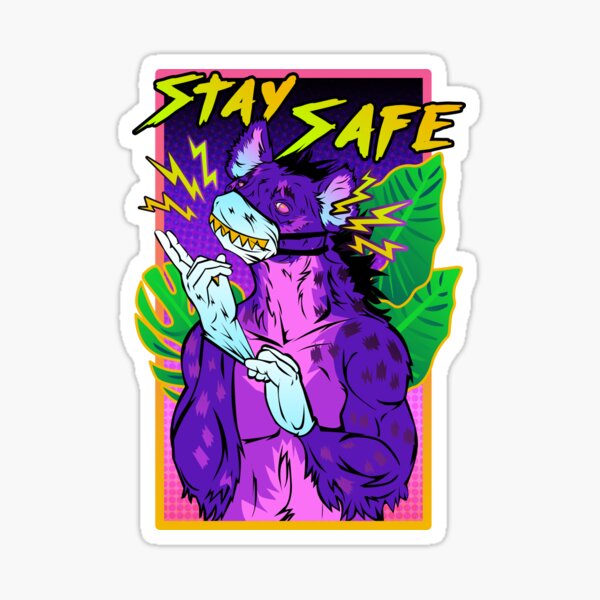 "Safetyeen (Stay Safe) Electric Purple" Sticker by shestasaurus | Redbubble