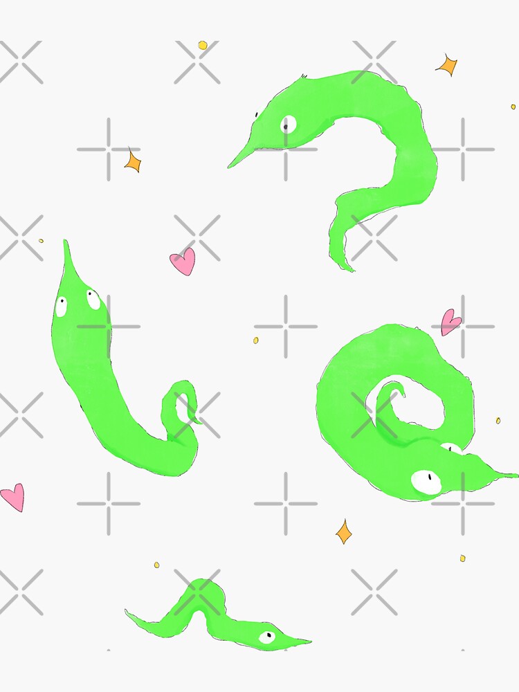 "Green Worm on a String" Sticker for Sale by blurryspirits | Redbubble