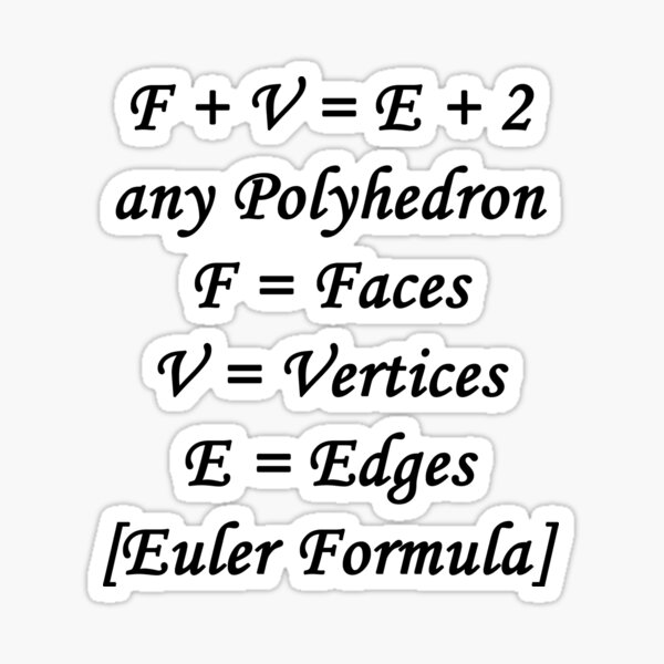 "Euler Topology Formula" Sticker by lsepolis123 | Redbubble