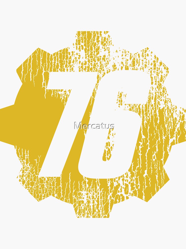"Worn Vault 76 Door Logo" Sticker for Sale by Mercatus | Redbubble