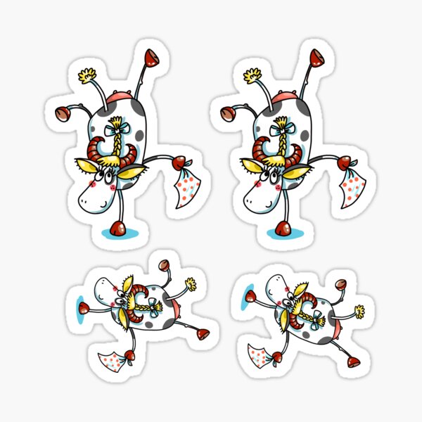 "Cow is dancing - cartoon character. " Sticker by Funalantis | Redbubble