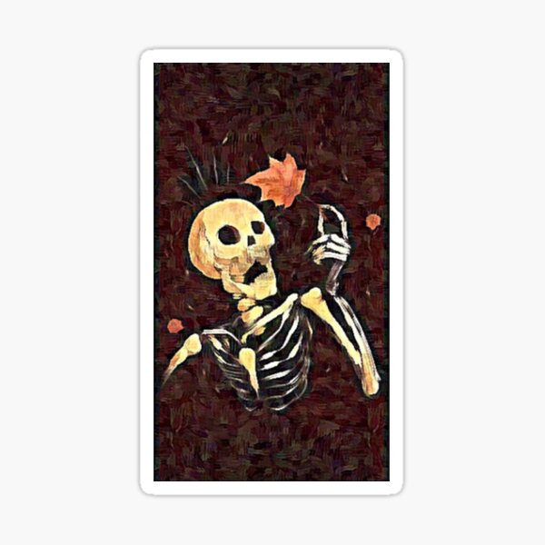 "spooky fall skeleton" Sticker for Sale by Rabbia | Redbubble