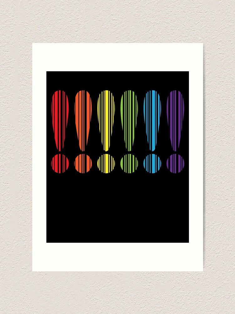 "RAINBOW EXCLAMATION MARK BARCODE" Art Print by Dwarf-Monkey | Redbubble