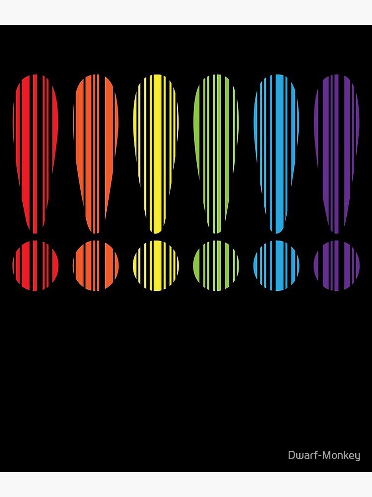 "RAINBOW EXCLAMATION MARK BARCODE" Art Print by Dwarf-Monkey | Redbubble