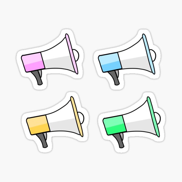 "megaphone pack" Sticker for Sale by juliavii | Redbubble