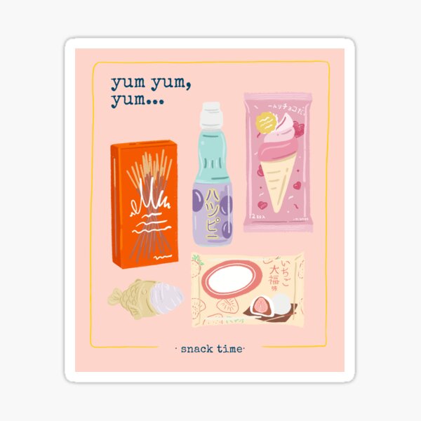 "Yum yum yum snack time" Sticker by sundriedstars | Redbubble