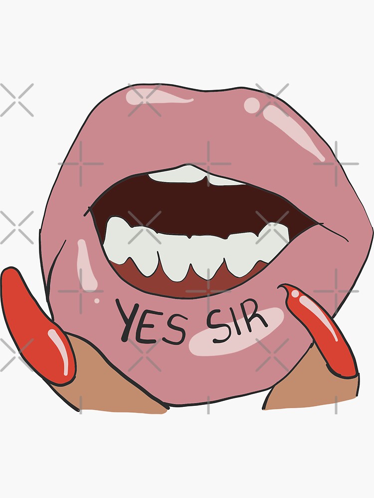 "YES SIR Lip Tattoo" Sticker for Sale by jenartfart | Redbubble